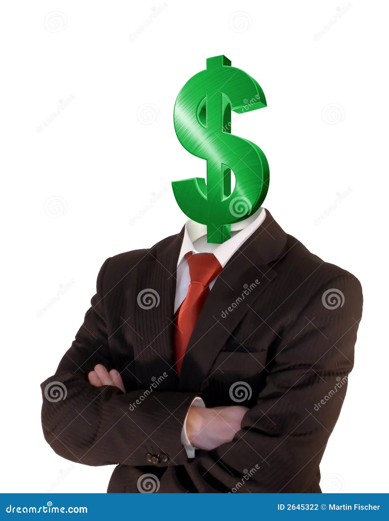 Businessman with Dollar Head Stock Photo - Image of vertical, financial ...