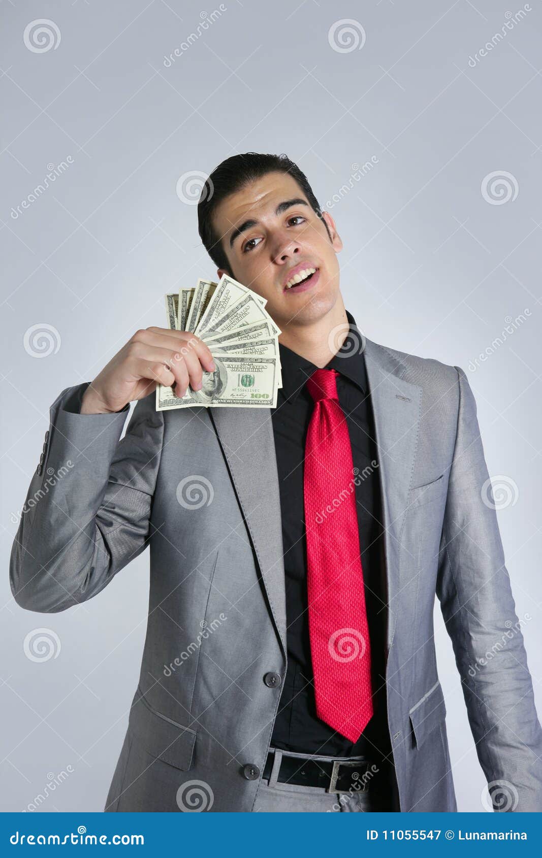 Businessman with Dollar Notes Suit and Tie Stock Image - Image of cash ...