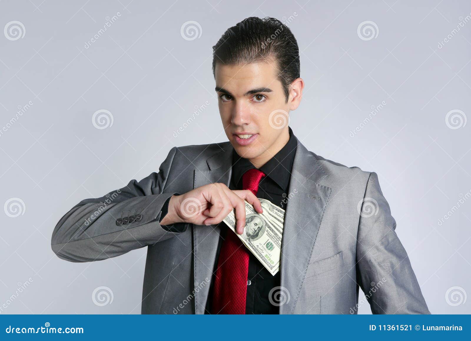 Businessman with Dollar Notes Suit and Tie Stock Image - Image of cash ...