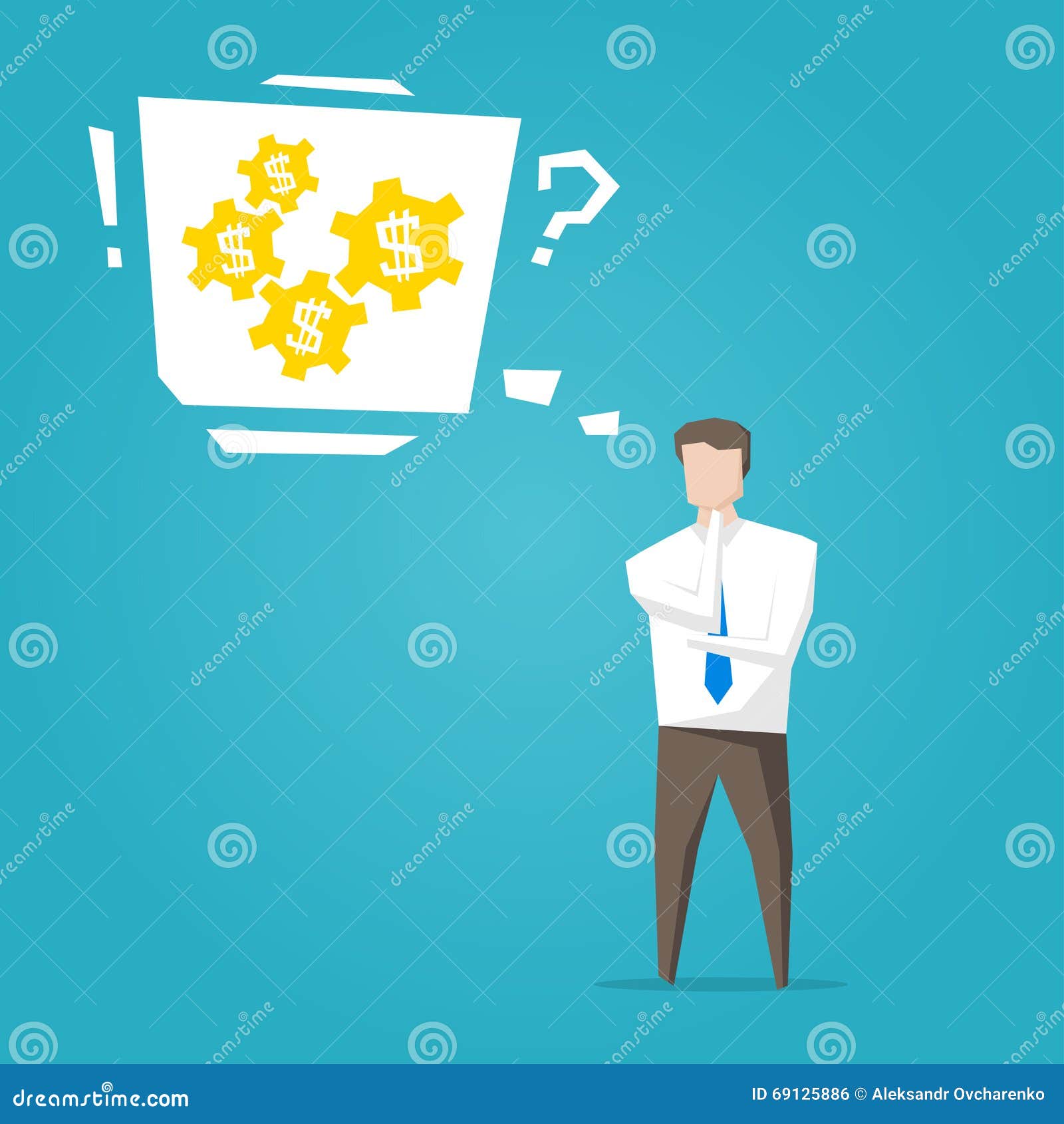 Businessman Dollar Process stock vector. Illustration of infographic ...