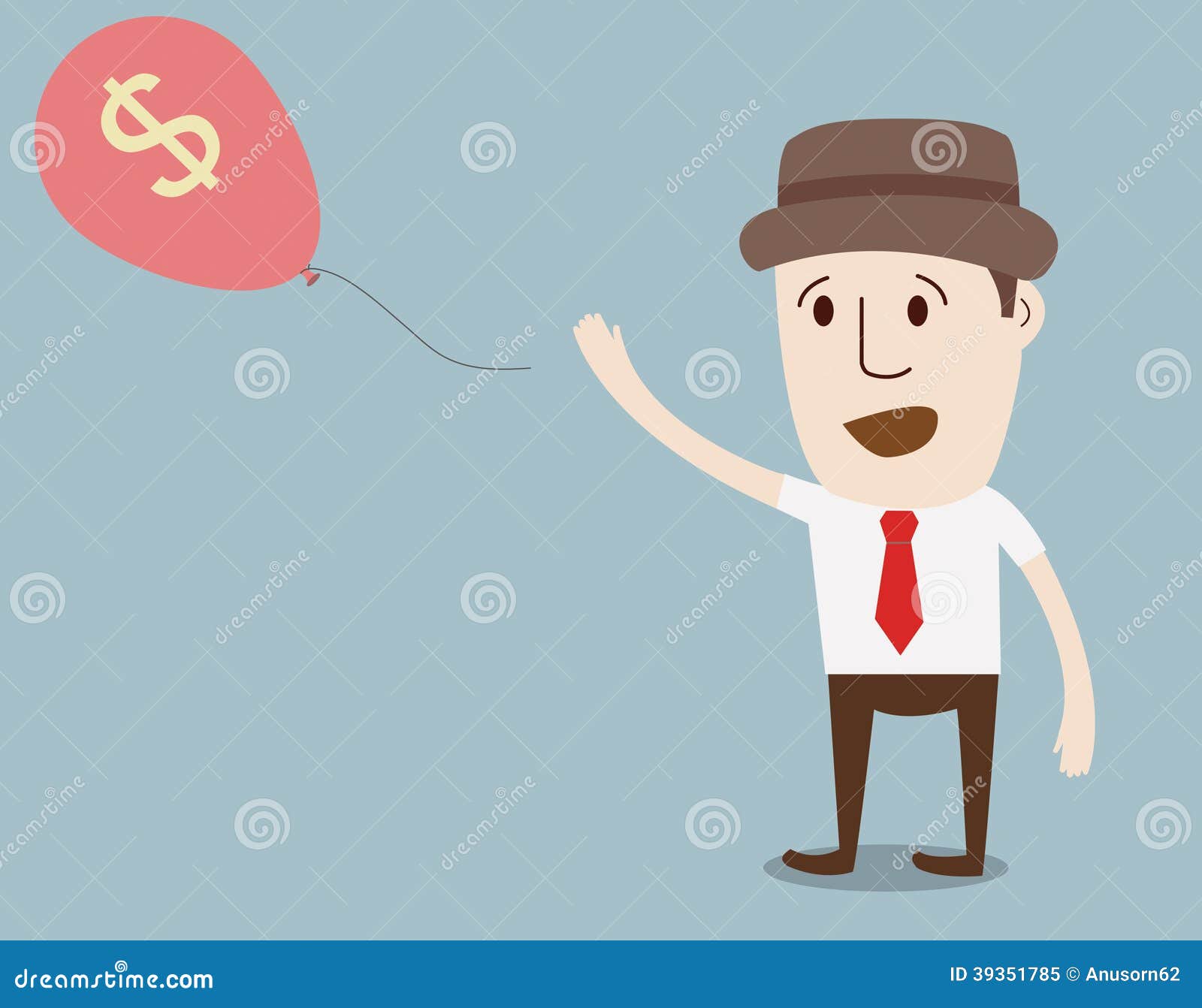 Businessman with Dollar Sign Balloon Stock Vector - Illustration of ...