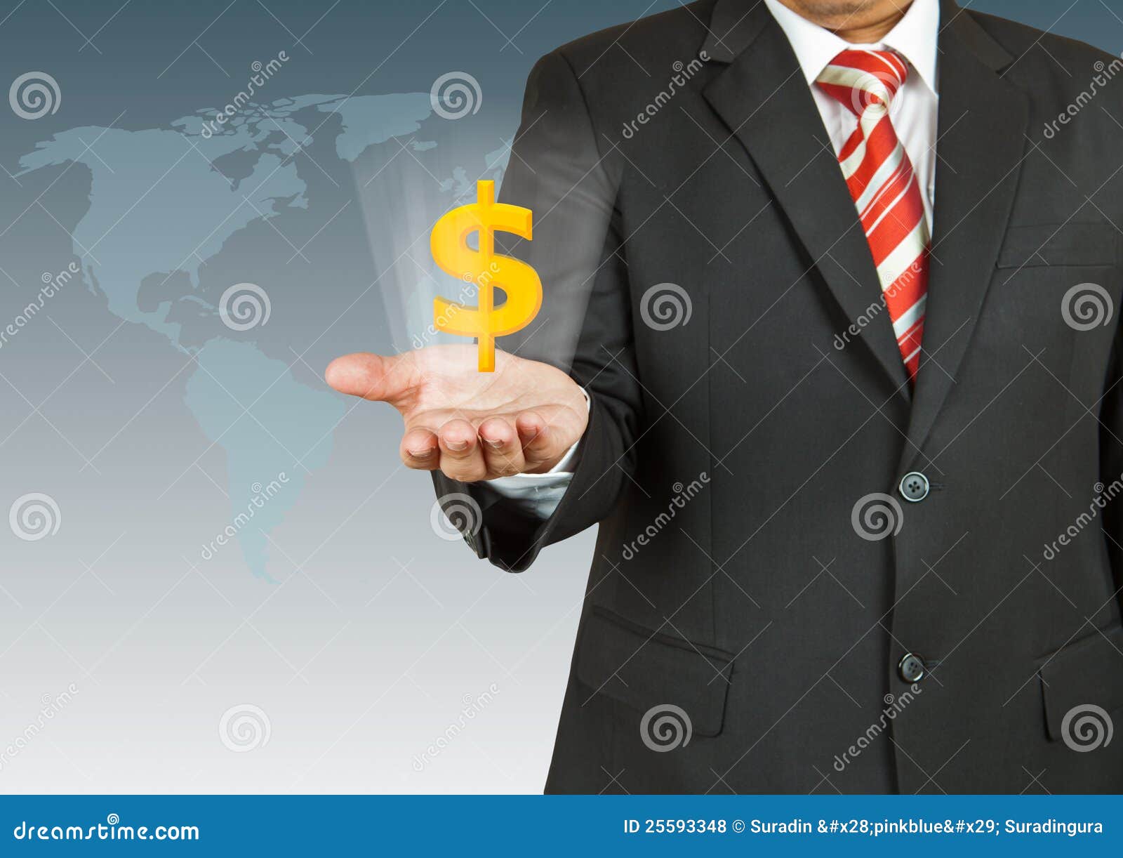 Businessman with Dollar Symbol Over His Hand Stock Photo - Image of ...