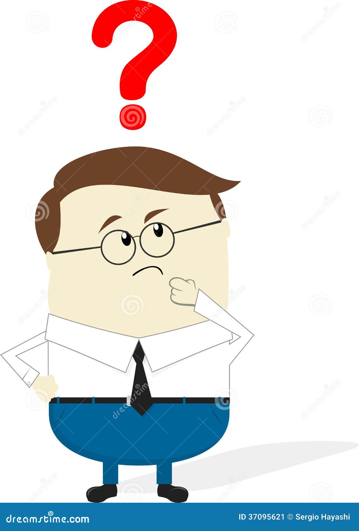 Businessman doubt cartoon stock vector. Illustration of doubt - 37095621