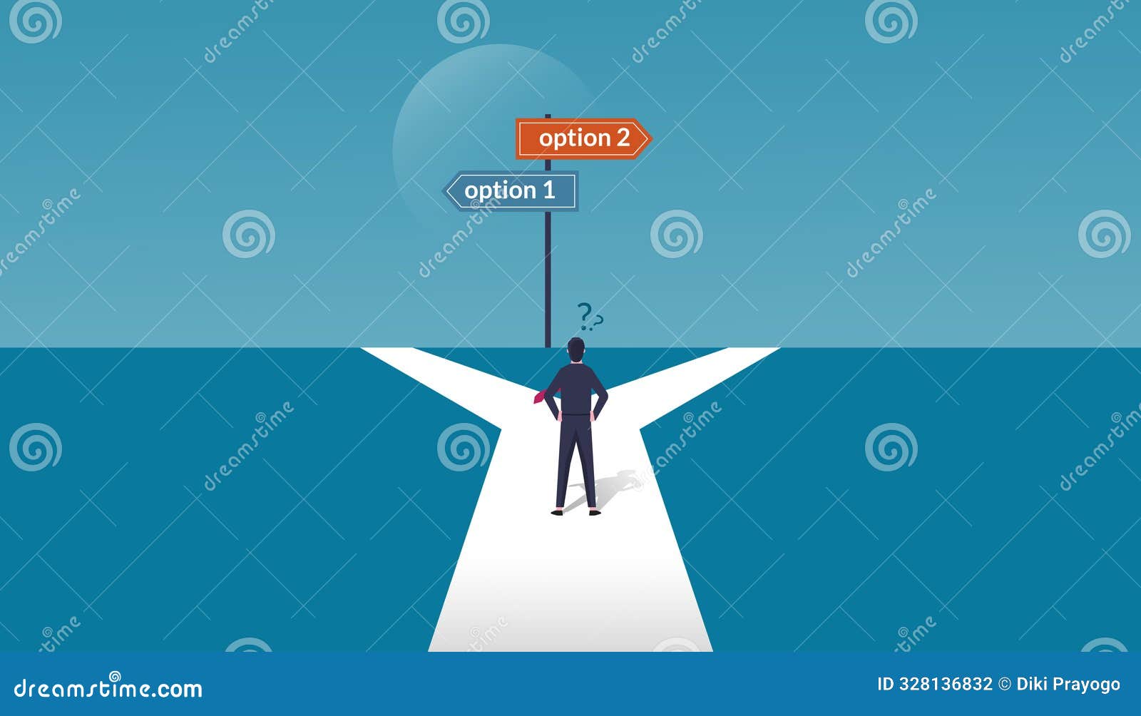 A Businessman in Doubt, Having To Choose between Two Different Choices ...