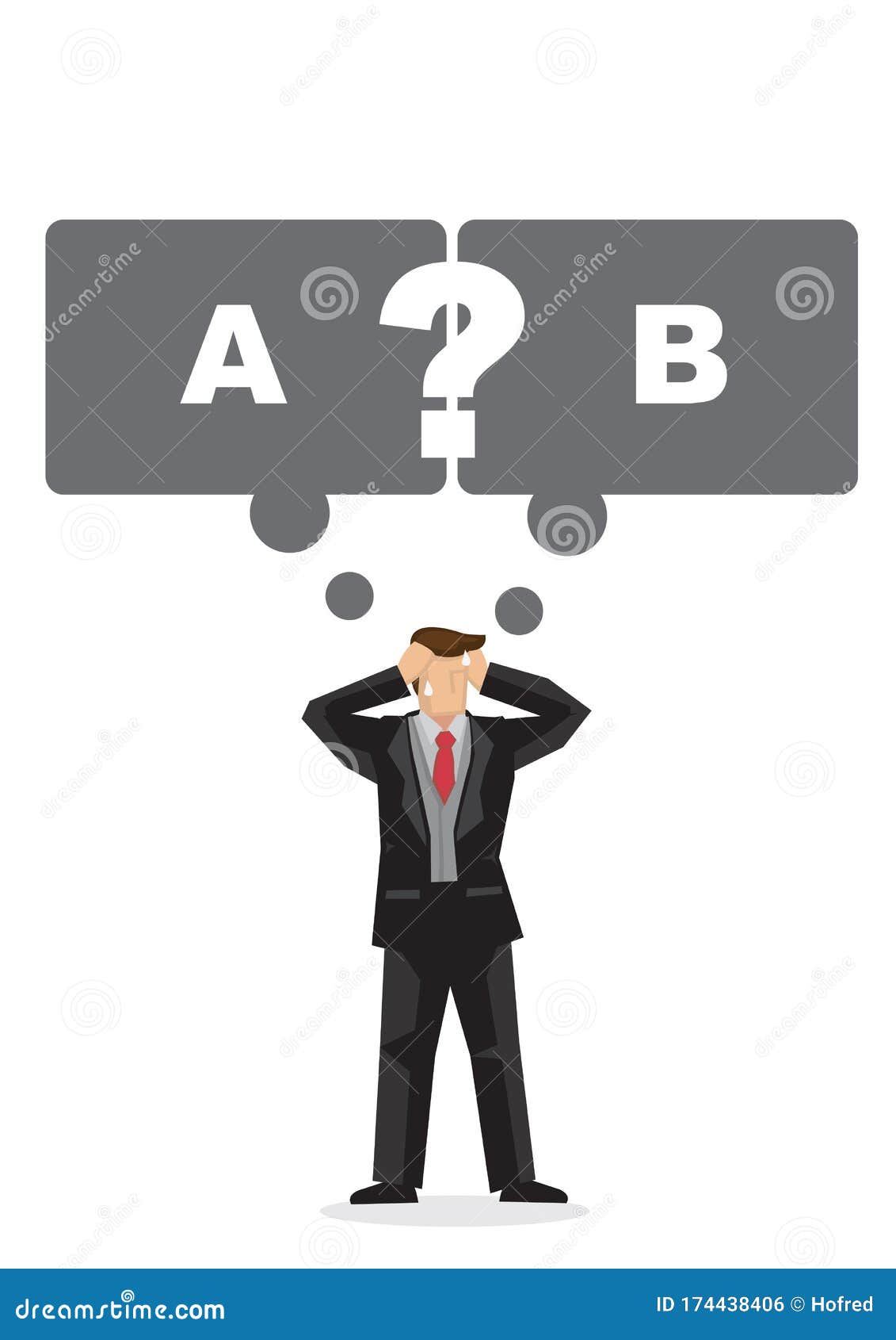 Businessman in Doubt To Choose Which Direction To Go Stock Vector ...
