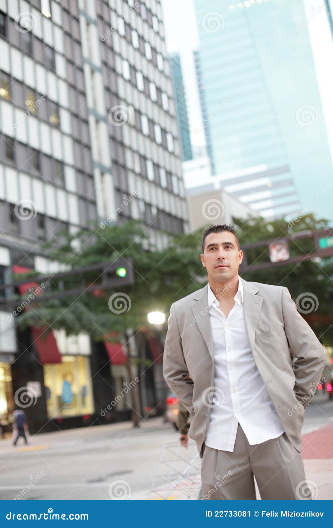 Businessman at Downtown Miami Stock Image - Image of thirties, suit ...