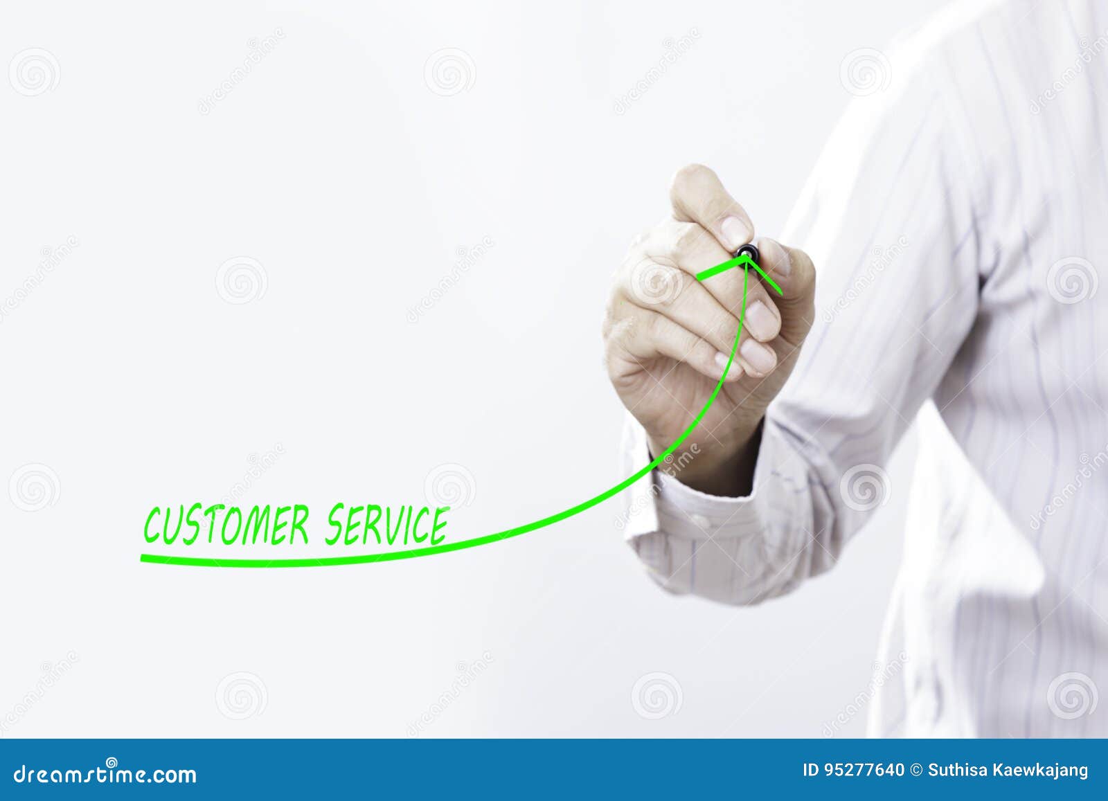 Businessman Draw Growing Line Symbolize Growing Customer Service Stock ...