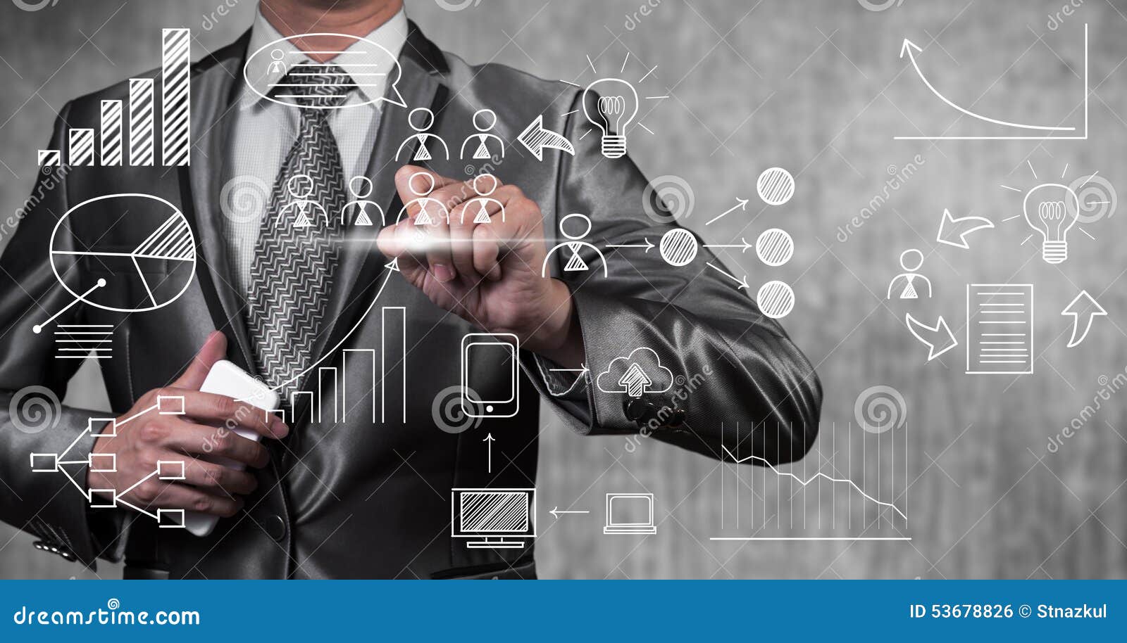 Businessman Draw Leader Word, Training Planning Learning Coaching ...