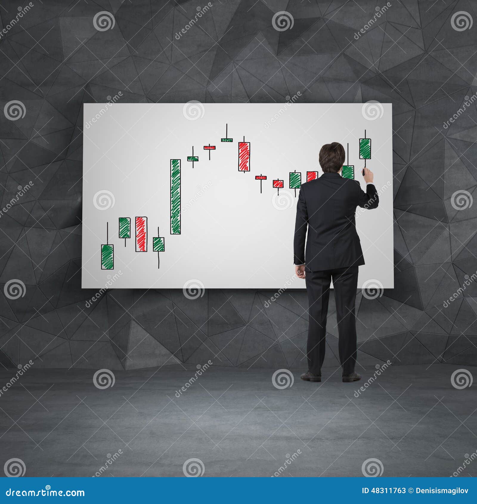 Businessman Drawing Candlestick Chart Royalty-Free Stock Photo ...