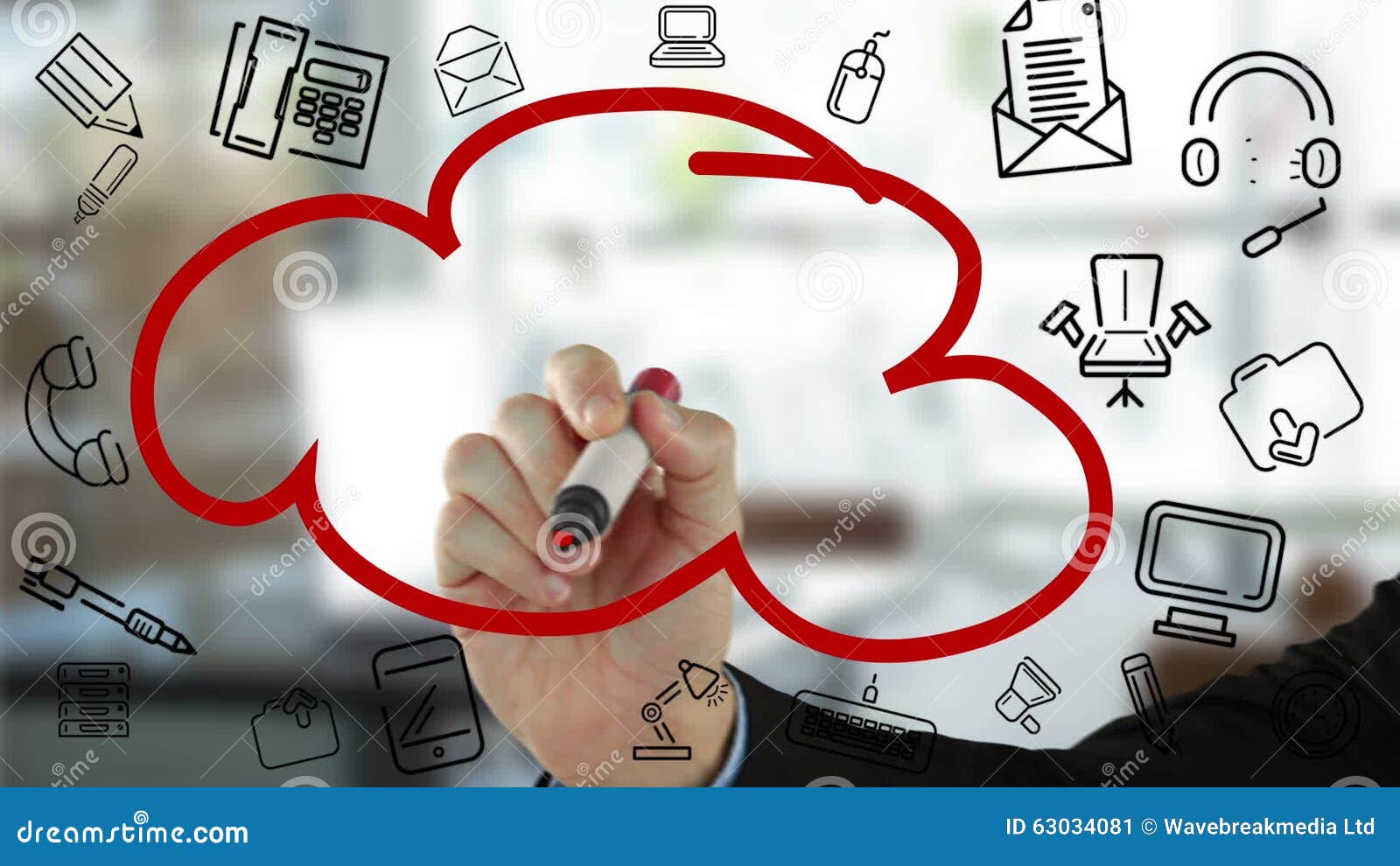 Businessman Drawing Cloud Flow Chart Stock Video - Video of corporate ...