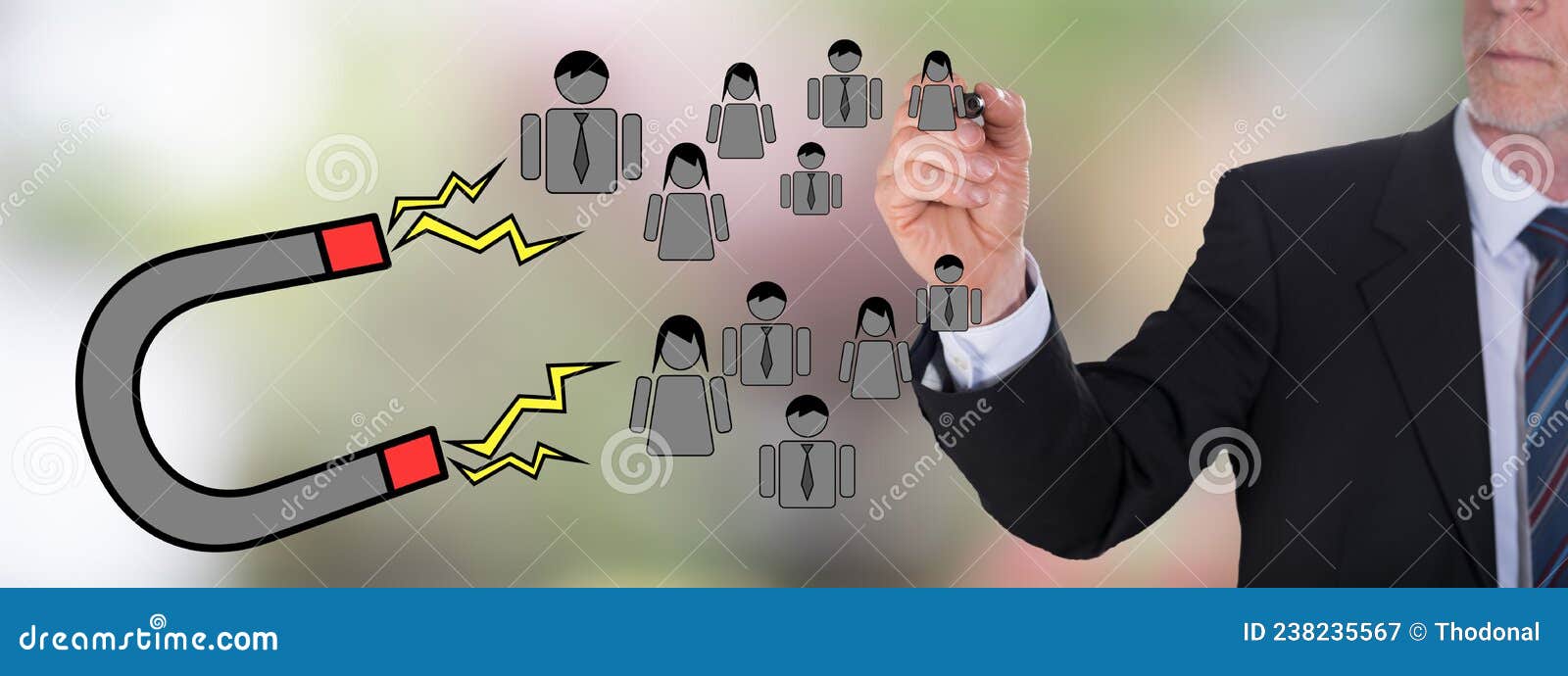 Customer Attraction Concept Drawn by a Businessman Stock Image - Image ...