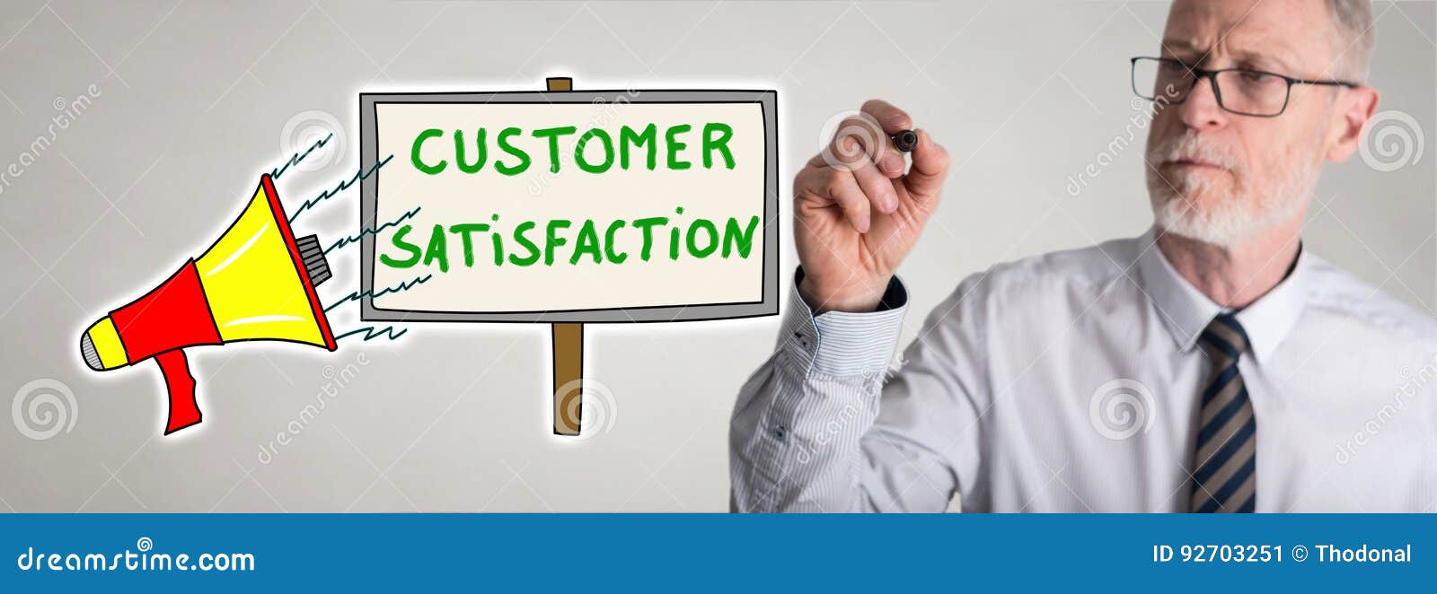 Businessman Drawing Customer Satisfaction Concept Stock Image - Image ...
