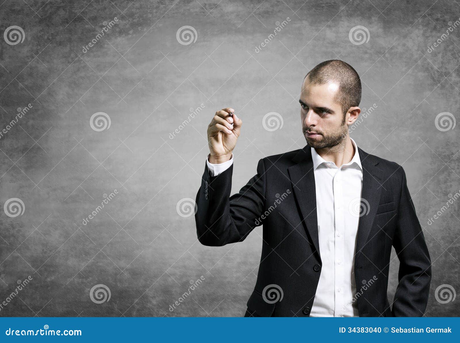 Businessman drawing stock photo. Image of office, creative - 34383040