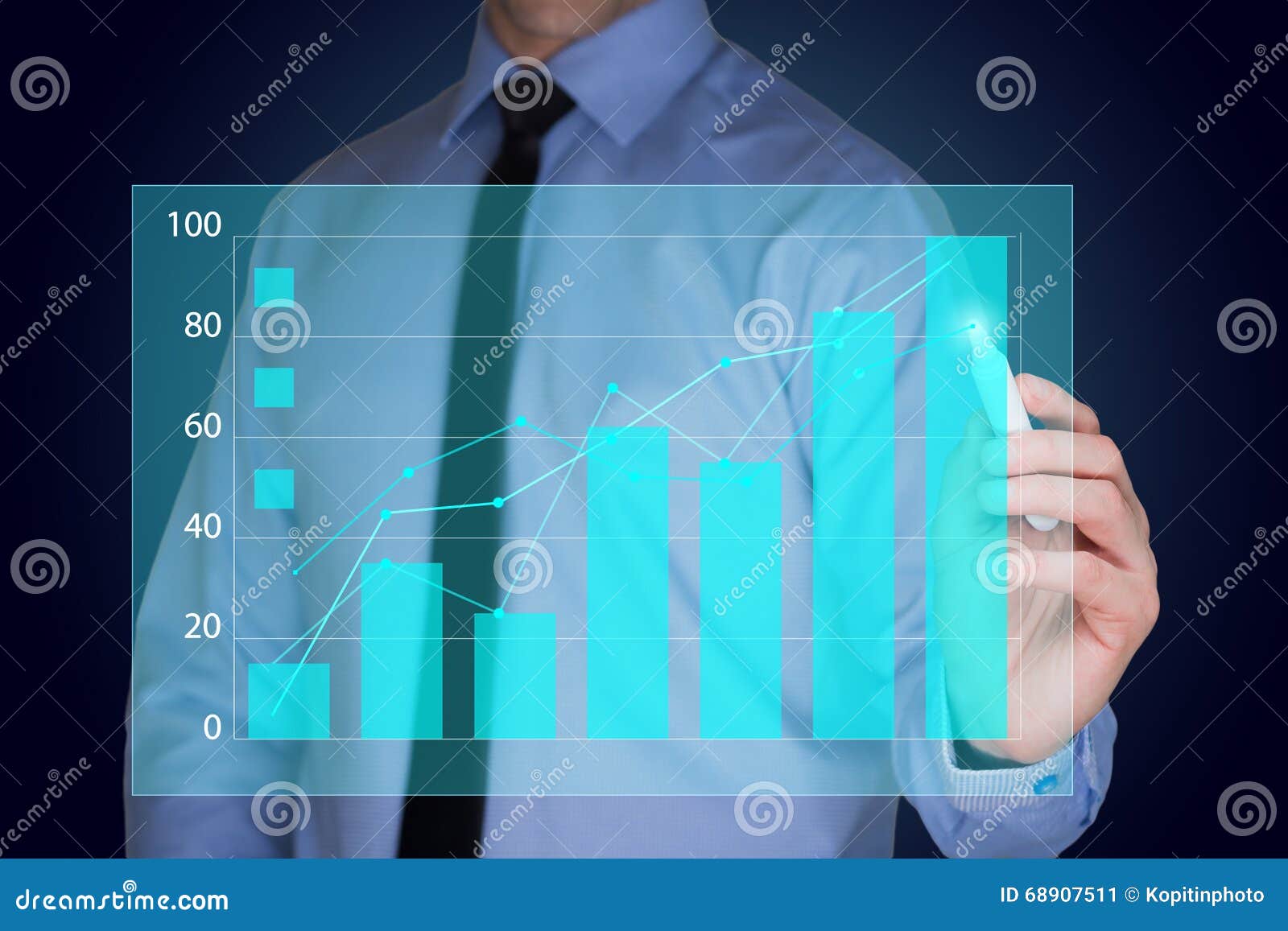 Businessman Drawing Graph, Business Strategy As Concept Stock Image ...
