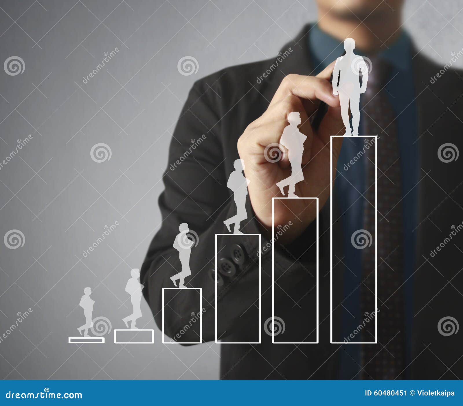 Businessman Drawing Graphics Growing Graph Stock Illustration ...