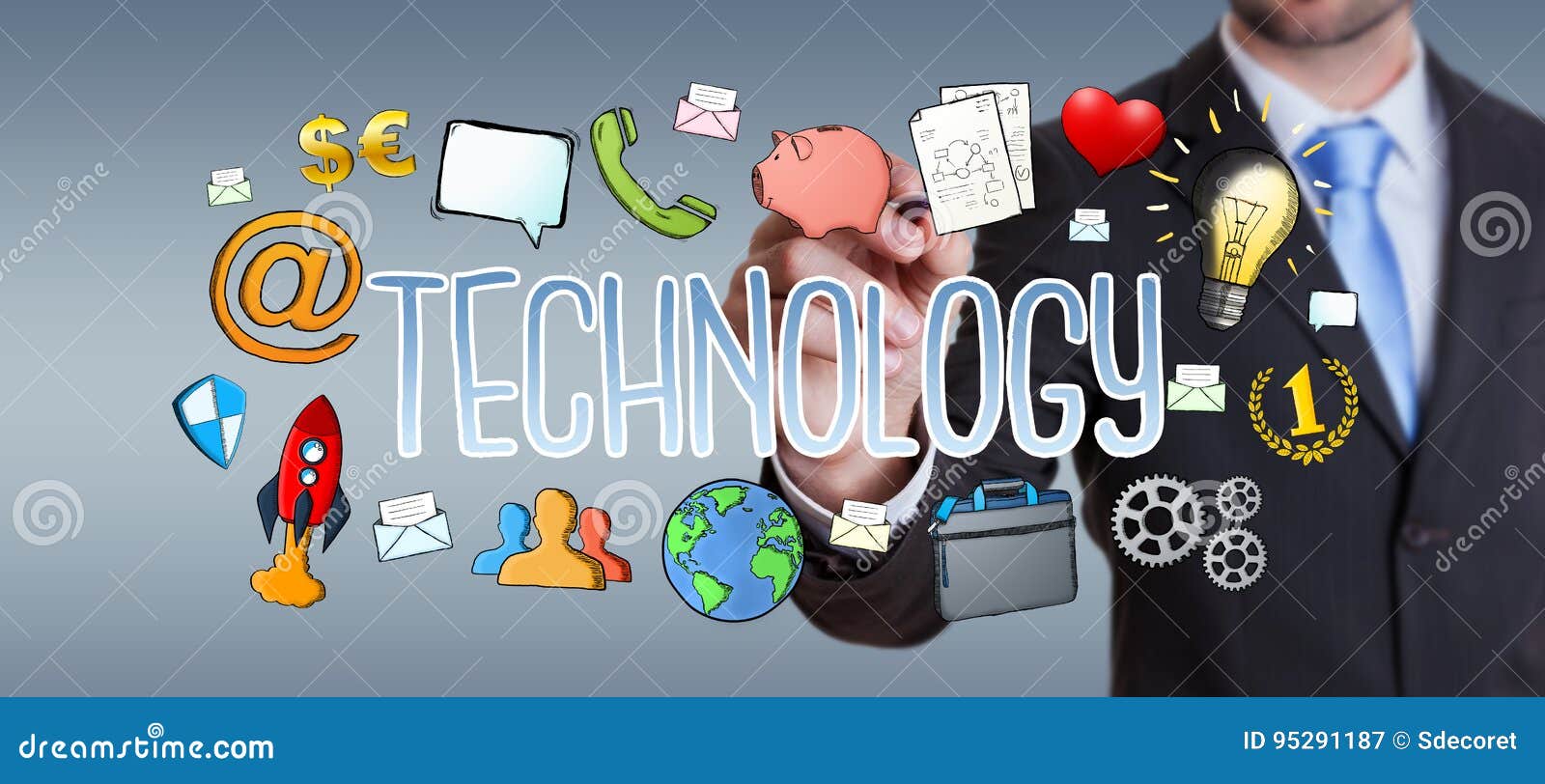 Businessman Drawing Hand-drawn Multimedia Technology Presentatio Stock ...