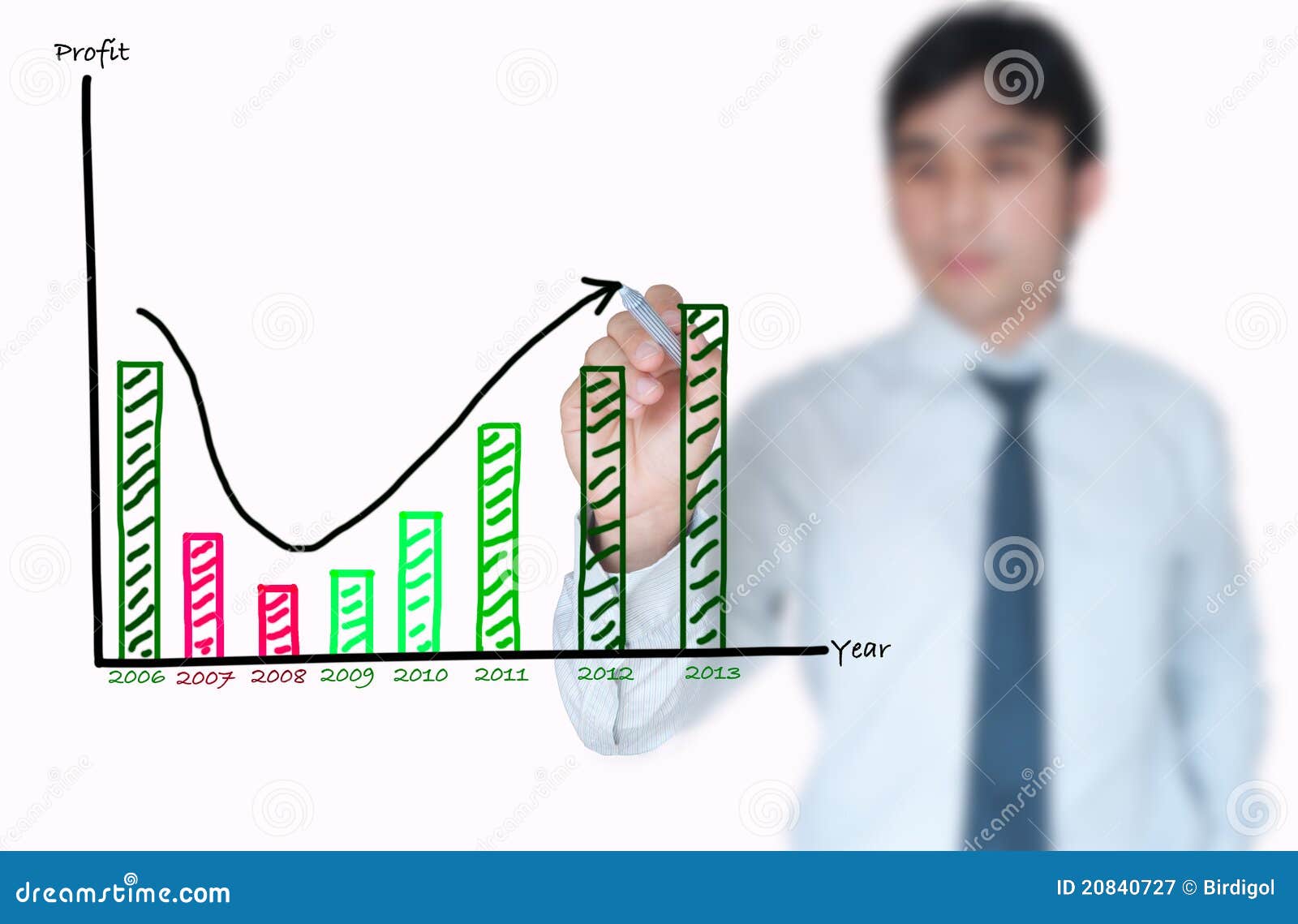 Businessman Drawing Increasing Graph Stock Image - Image of investment ...
