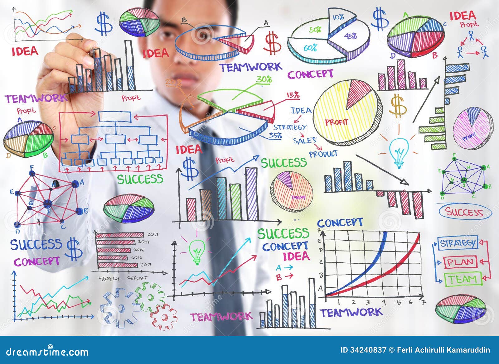 Businessman Drawing Modern Business Concept Stock Image - Image of ...