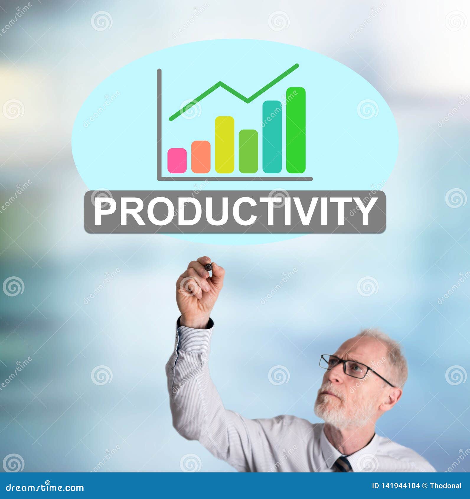 Businessman Drawing Productivity Concept Stock Photo - Image of work ...