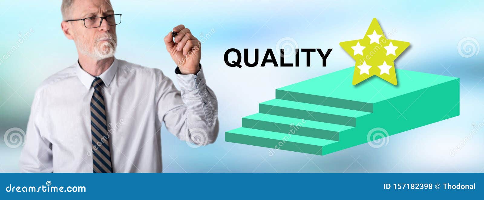 Businessman Drawing Quality Concept Stock Photo - Image of evaluation ...