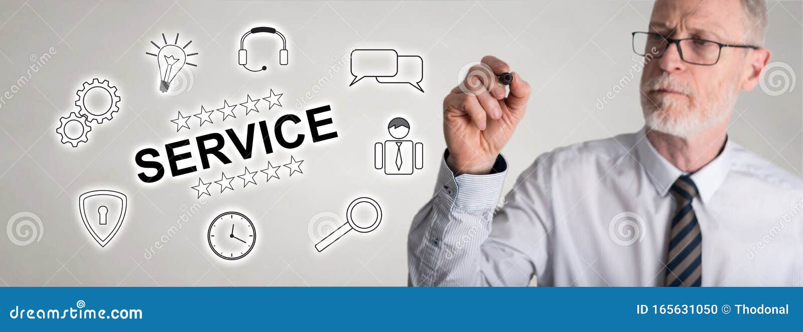 Businessman Drawing Service Concept Stock Photo - Image of business ...