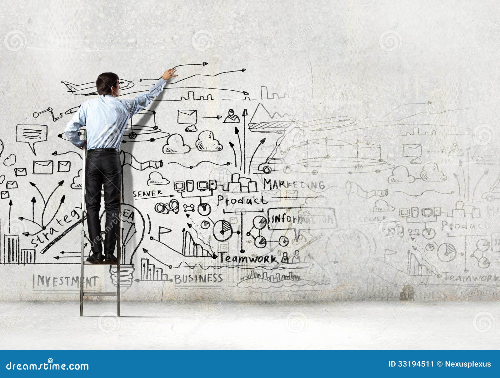 Businessman drawing sketch stock image. Image of manager - 33194511