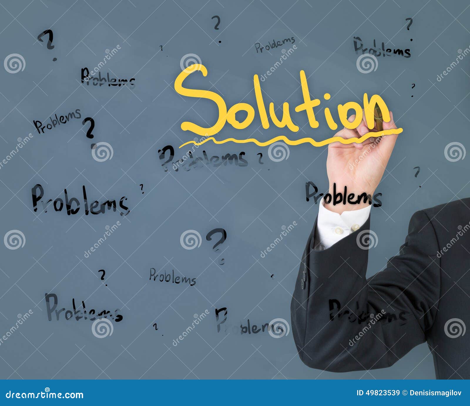 Businessman Drawing Solution Stock Image - Image of person, garment ...