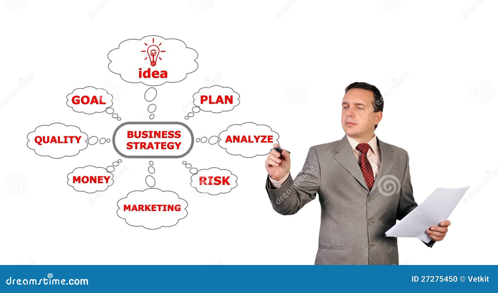 Businessman Drawing Strategy Stock Photo - Image of business, graph ...