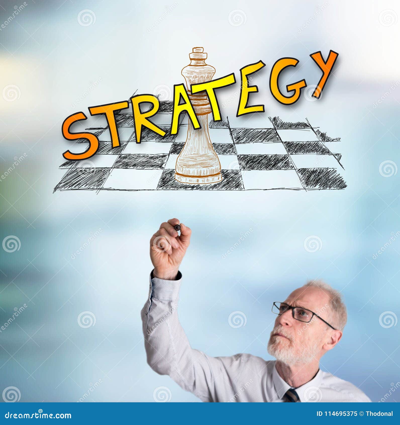 Businessman Drawing Strategy Concept Stock Image - Image of leader ...