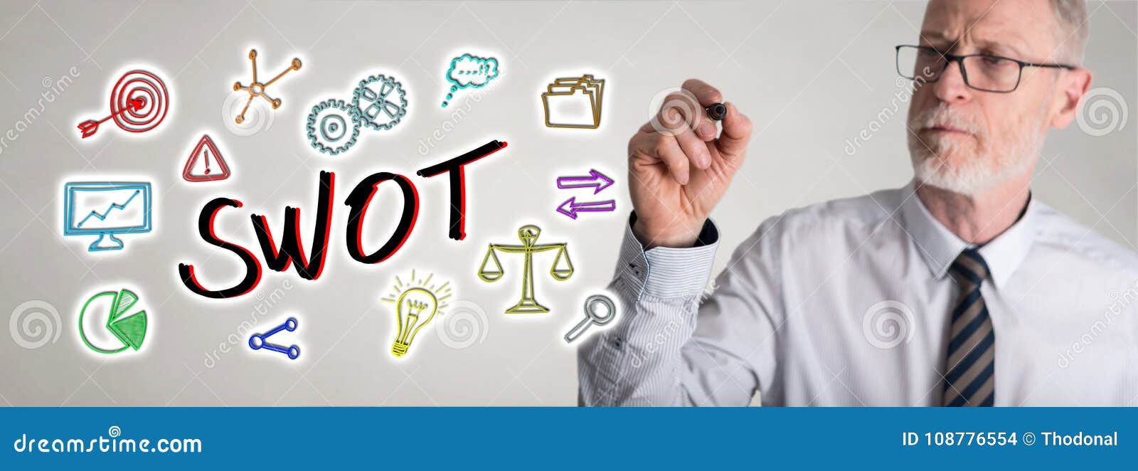 Businessman Drawing Swot Concept Stock Photo - Image of swot ...