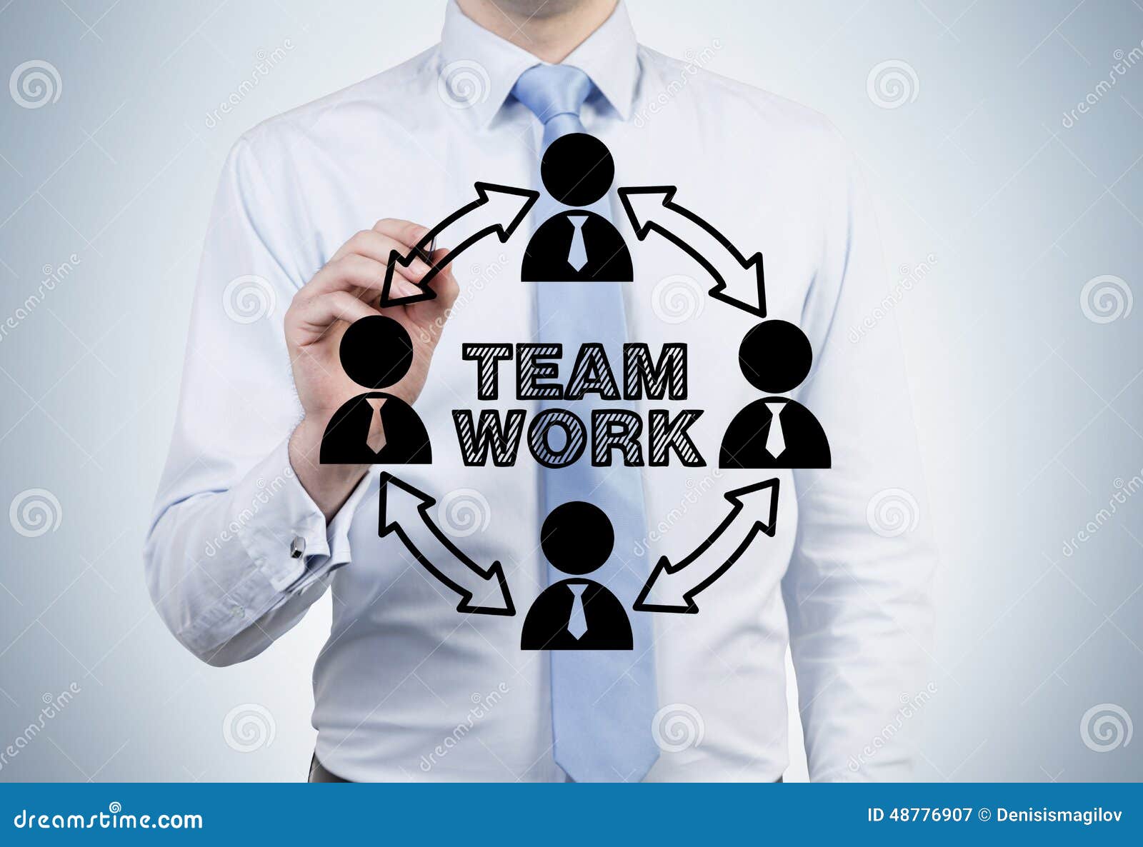 Businessman Drawing Teamwork Stock Image - Image of team, cooperation ...