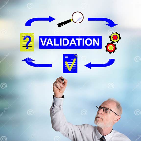 Businessman Drawing Validation Concept Stock Photo - Image of ...