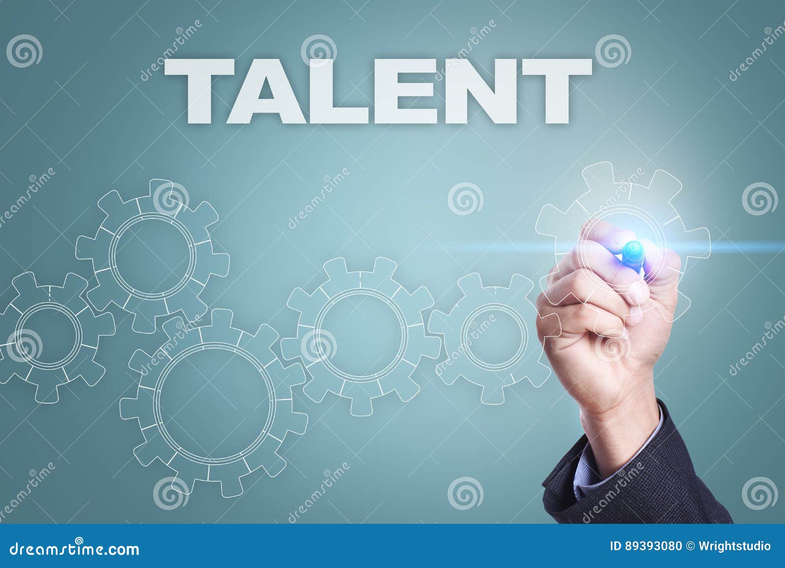 Businessman Drawing on Virtual Screen. Talent Concept Stock Photo ...