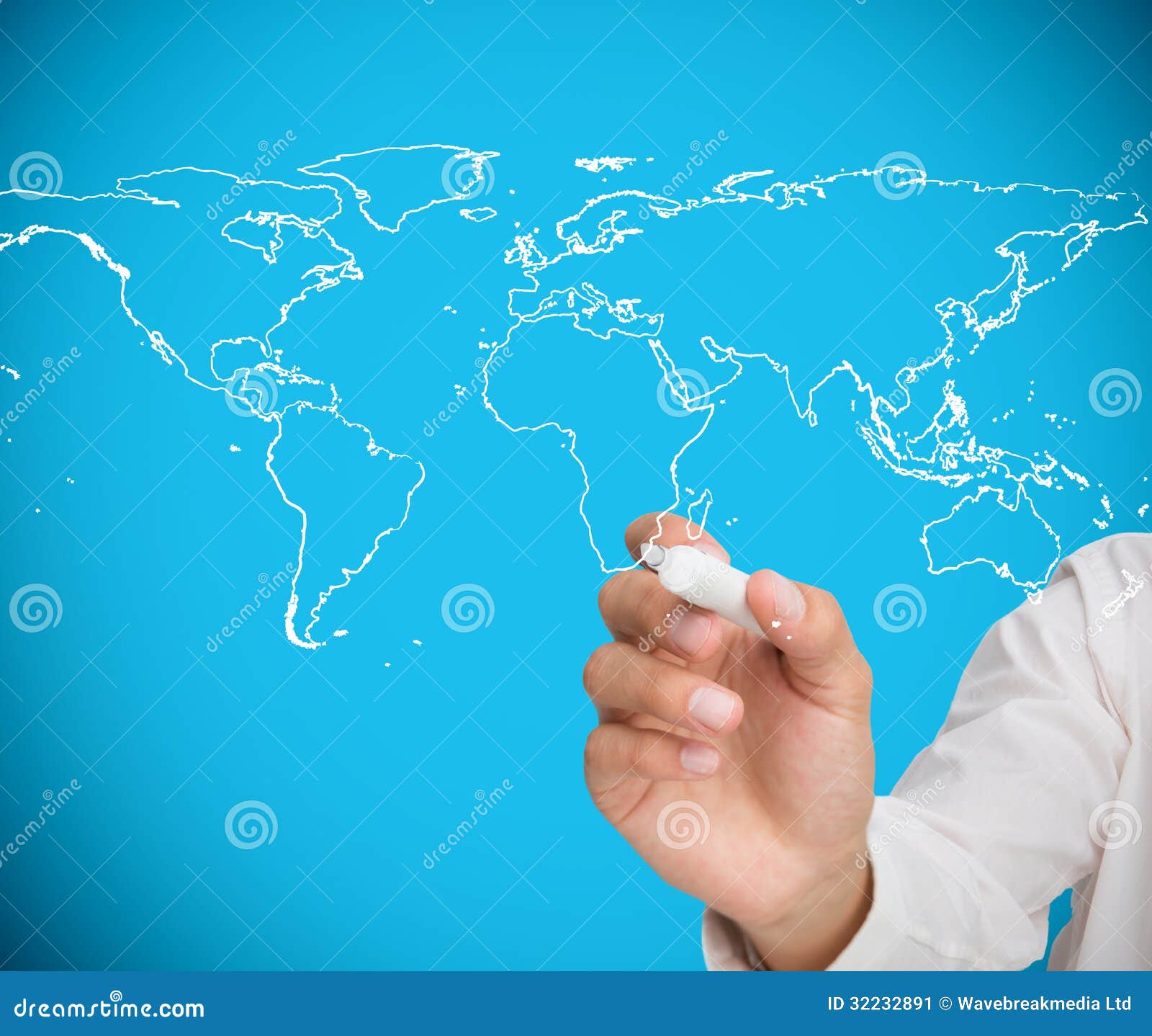 Man Drawing The World Map Stock Photography | CartoonDealer.com #20255360