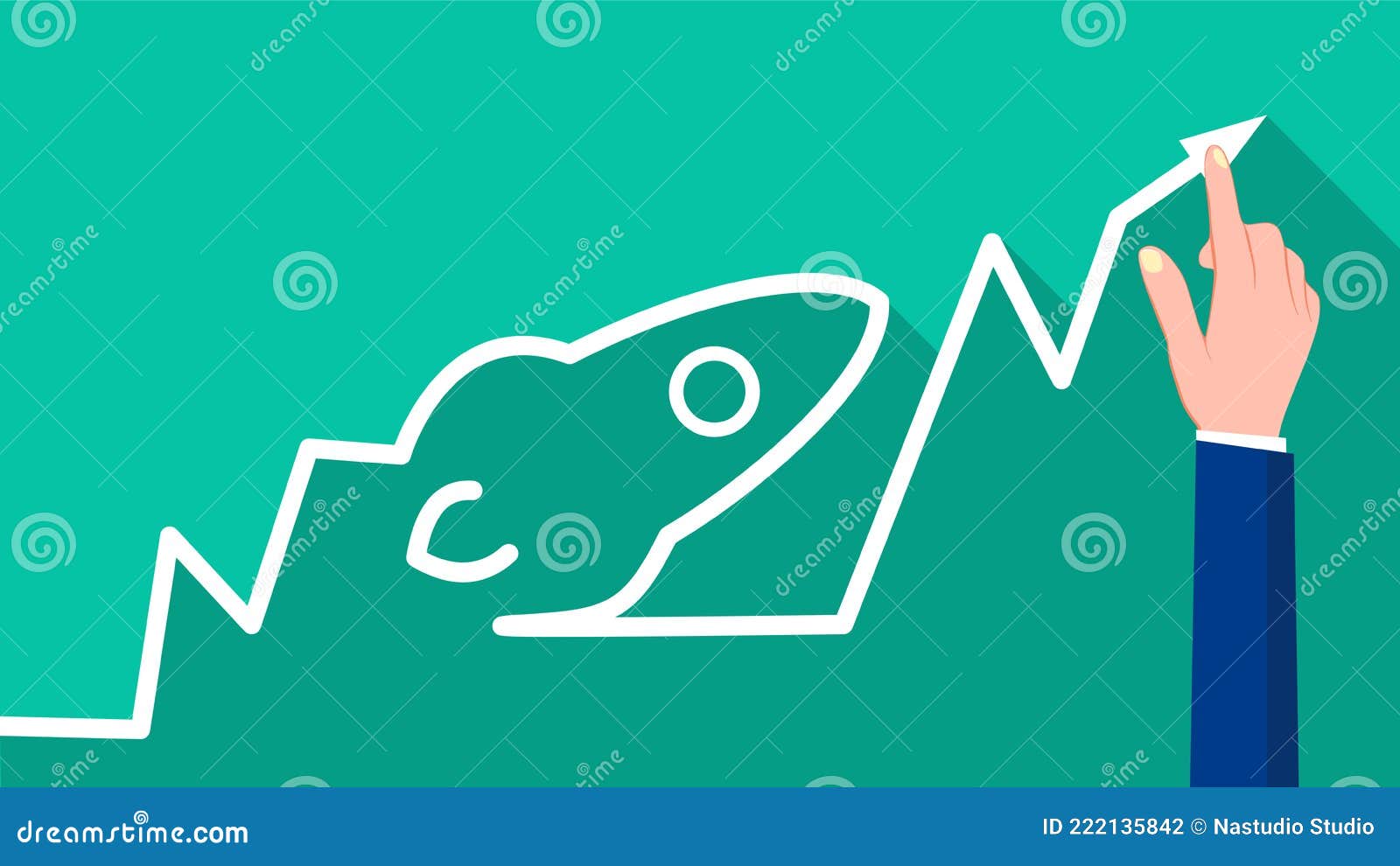 A Businessman Draws a Graph of Growth. Fast Growing Concept Stock ...