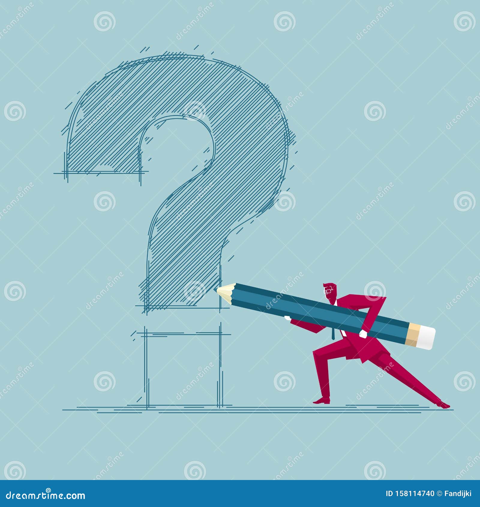 Businessman Draws a Question Mark. Stock Vector - Illustration of query ... Businessman Draws a Question Mark. Stock Vector - Illustration of query ...