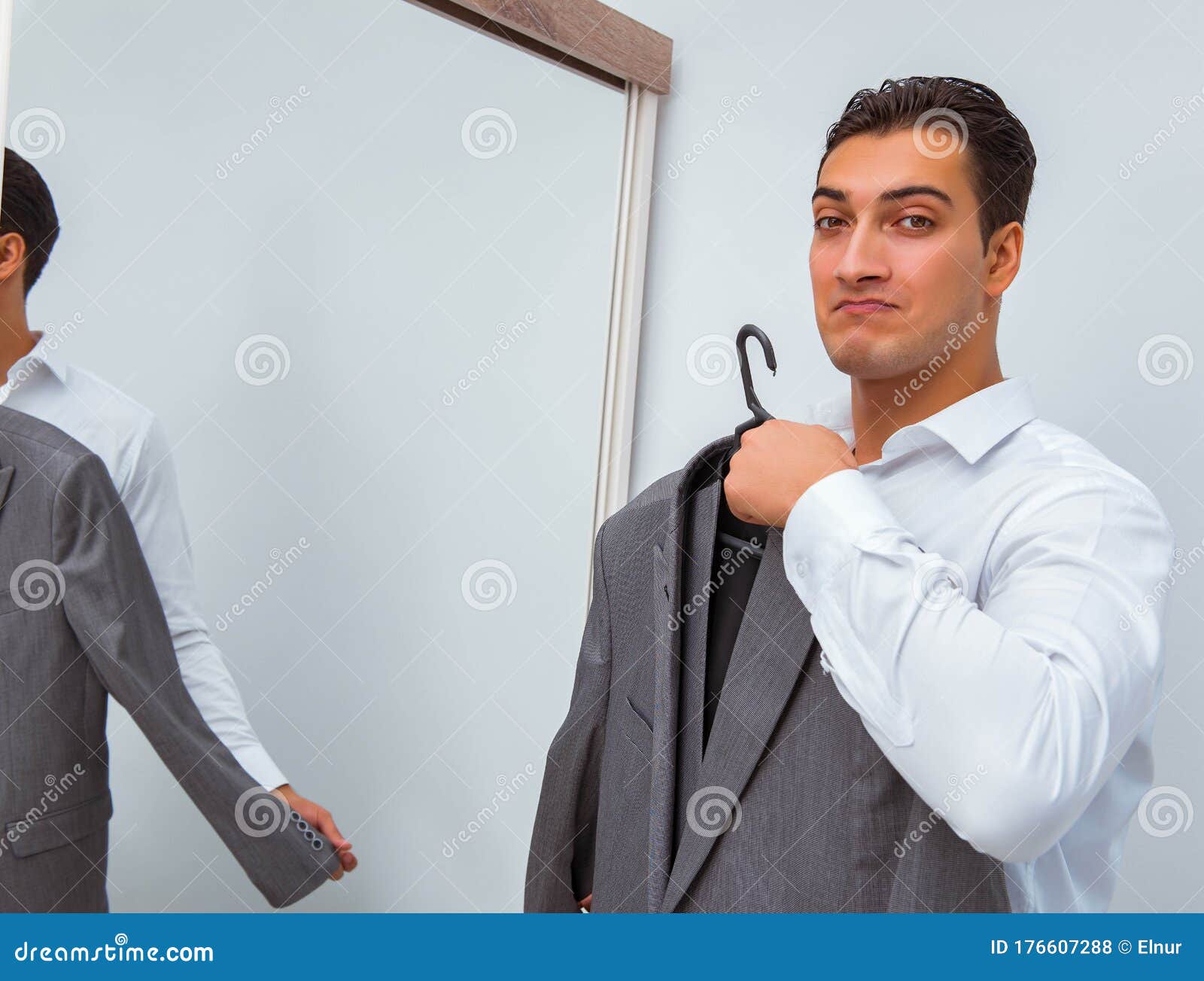 Businessman Dressing Up for Work Stock Photo - Image of choosing ...