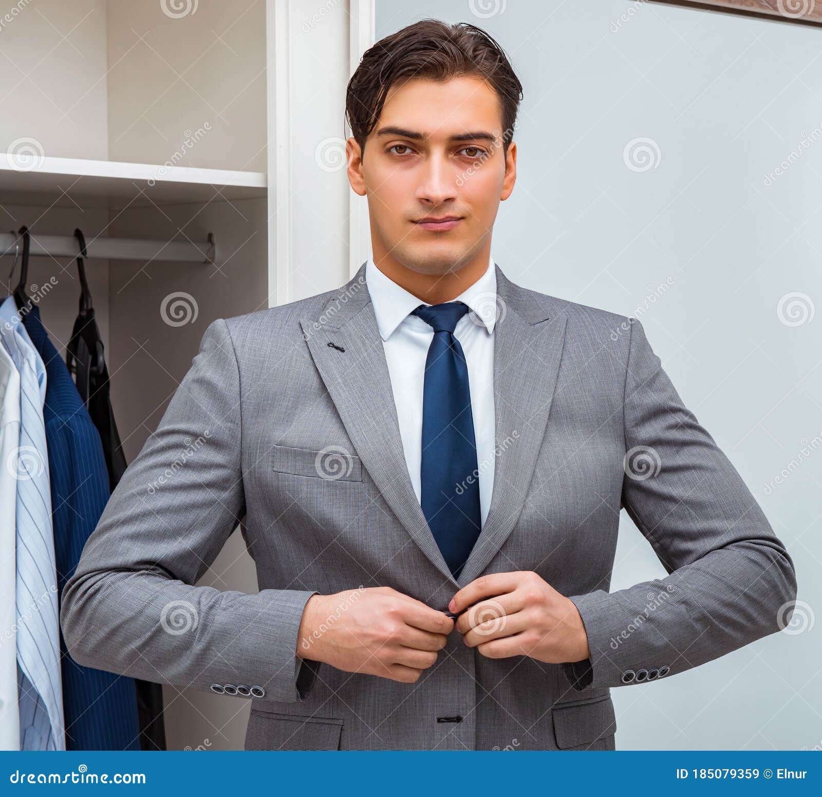 Businessman Dressing Up for Work Stock Image - Image of fashion ...