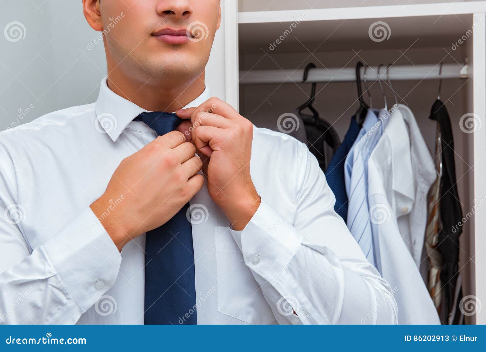 The Businessman Dressing Up for Work Stock Image - Image of choosing ...