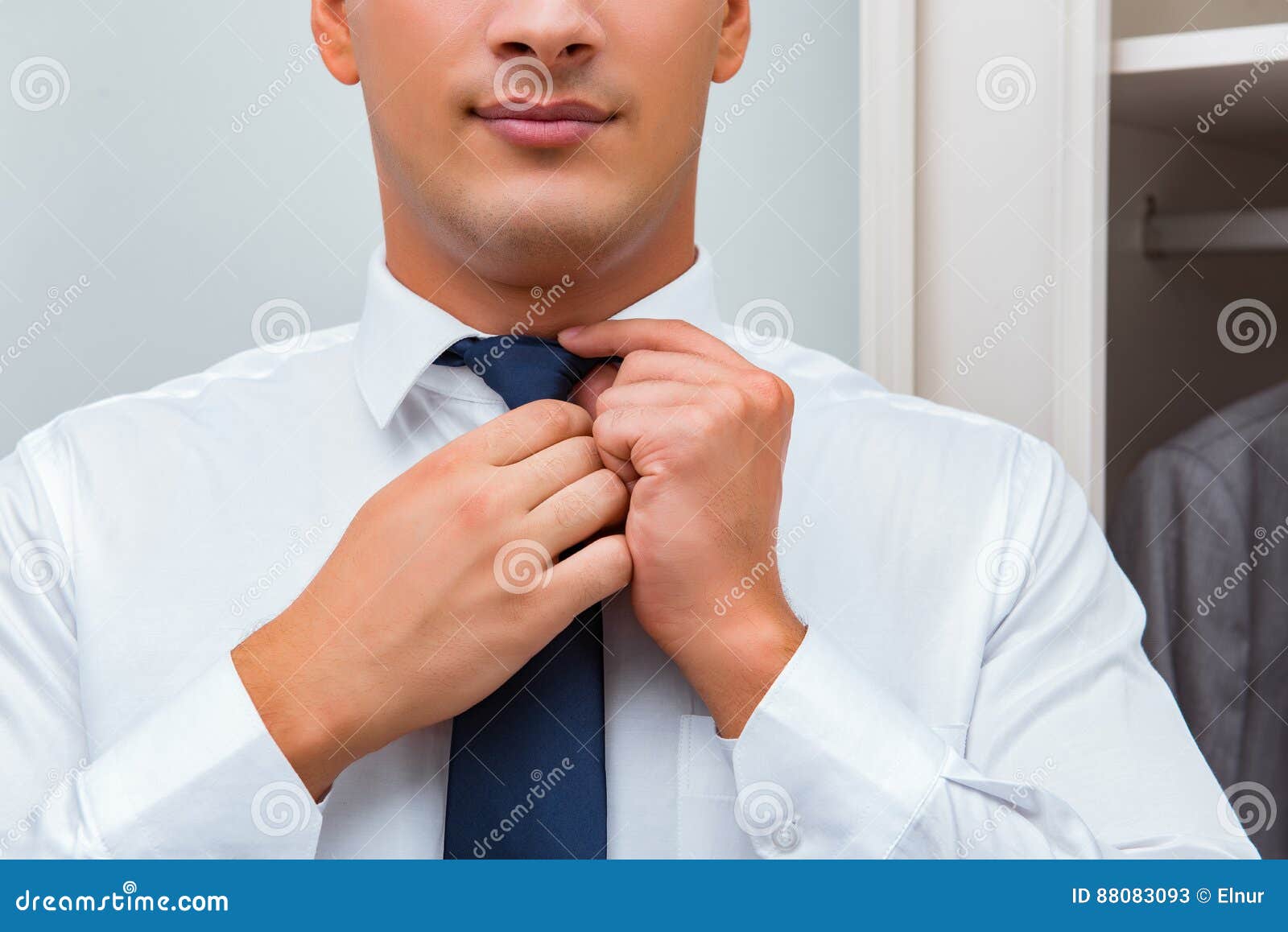 The Businessman Dressing Up for Work Stock Image - Image of clothes ...