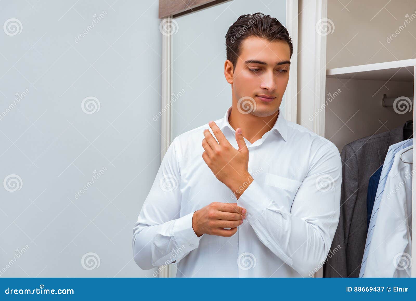 The Businessman Dressing Up for Work Stock Image - Image of apparel ...