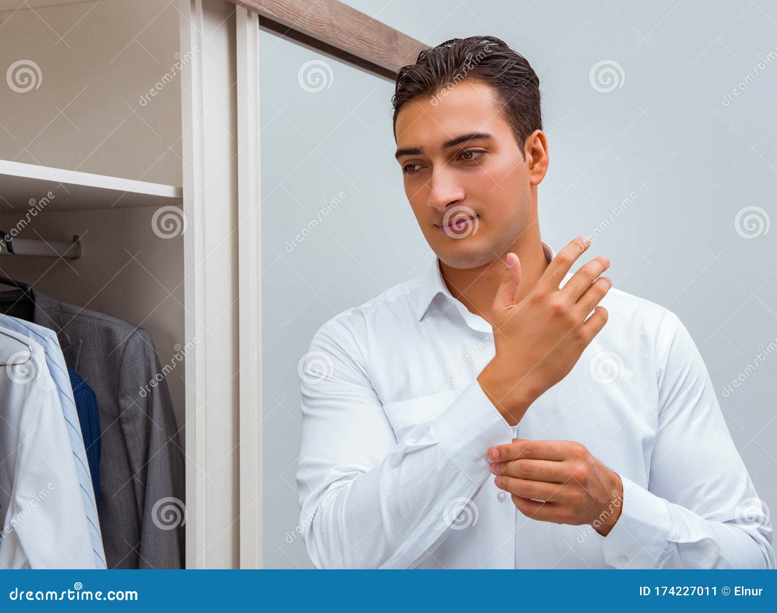 Businessman Dressing Up for Work Stock Image - Image of fashionable ...