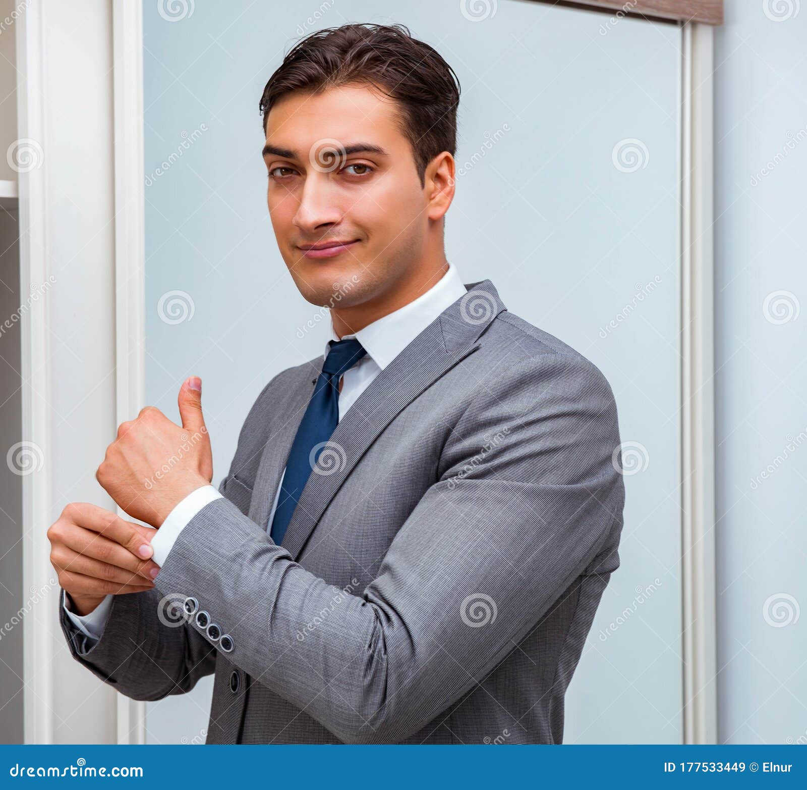 Businessman Dressing Up for Work Stock Image - Image of elegance ...