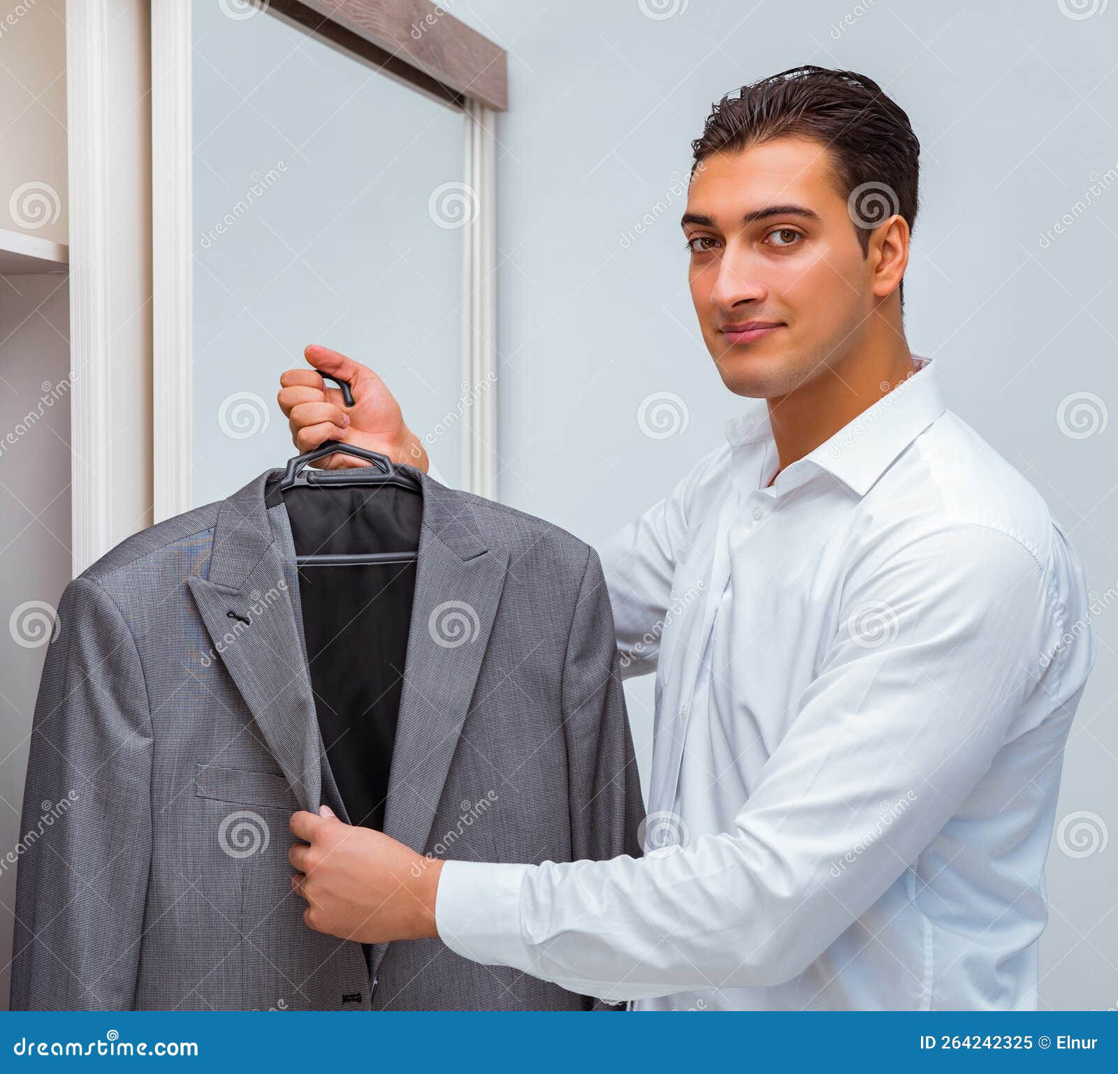 Businessman Dressing Up for Work Stock Image - Image of mirror, luxury ...