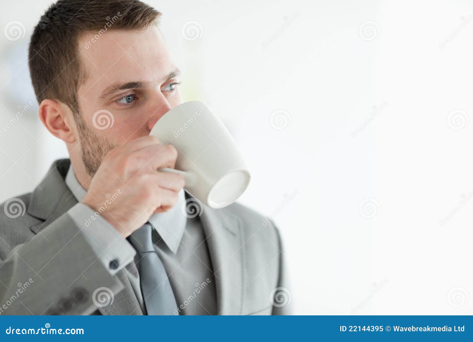 Businessman drinking tea stock image. Image of break - 22144395