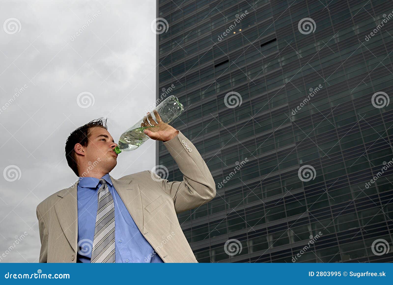 Businessman drinking water stock image. Image of looking - 2803995