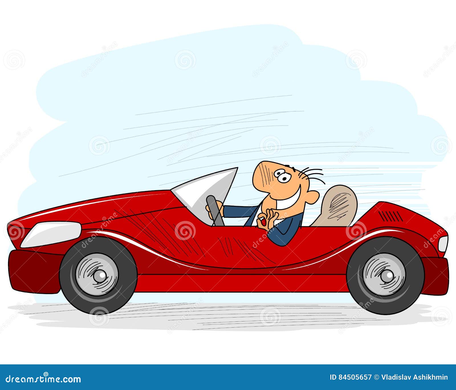 Businessman Driving Car To Work With Different Emotion But It`s Easy ...