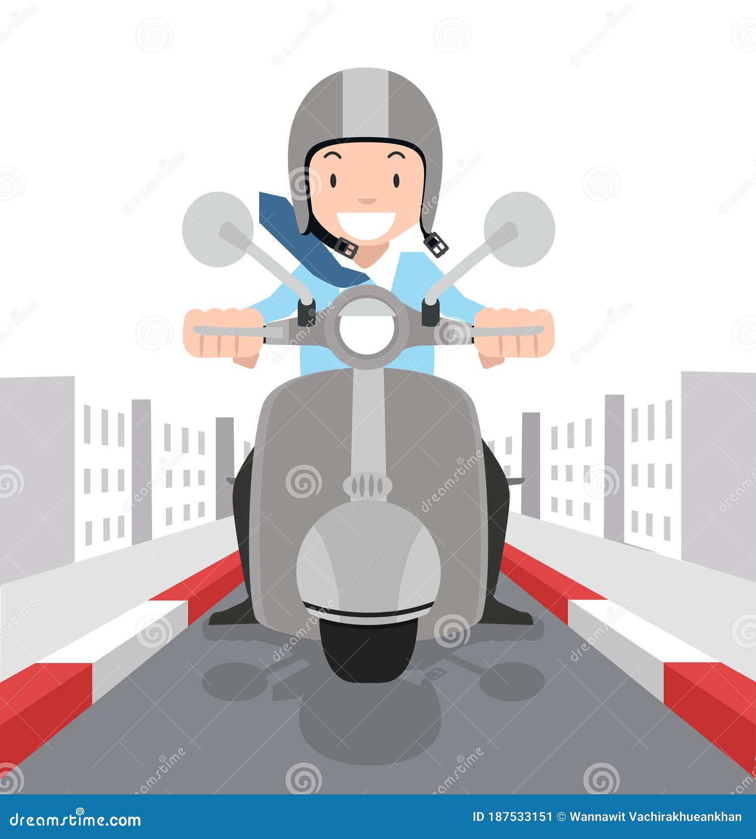 Businessman Driving His Motorbike Going To Work Stock Vector ...