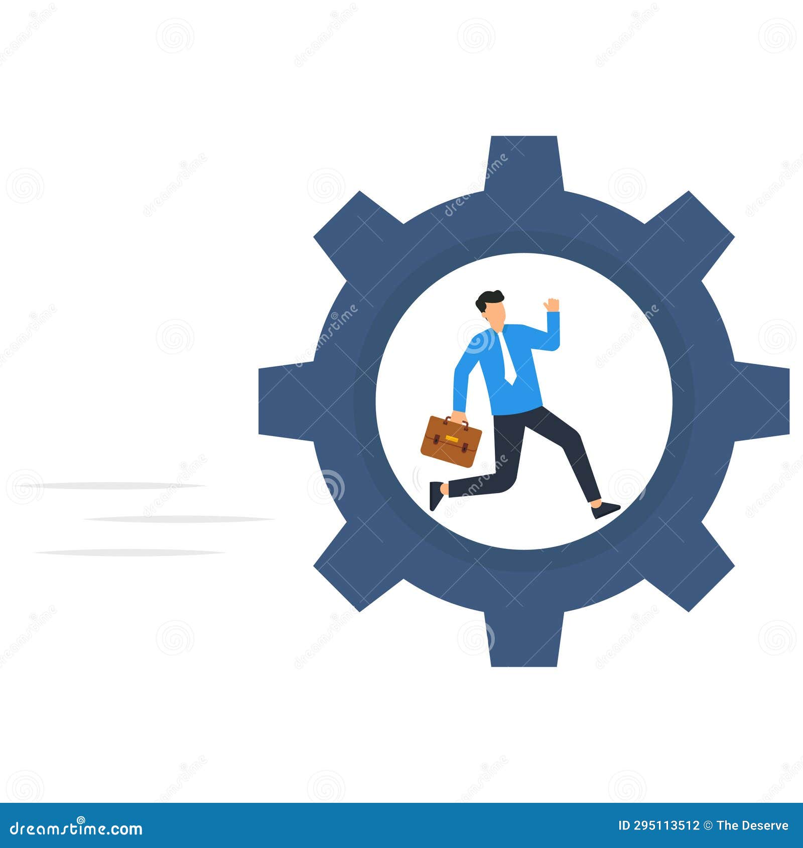 Businessman Driving Mechanical Gear with Laptop. Implementation of the ...