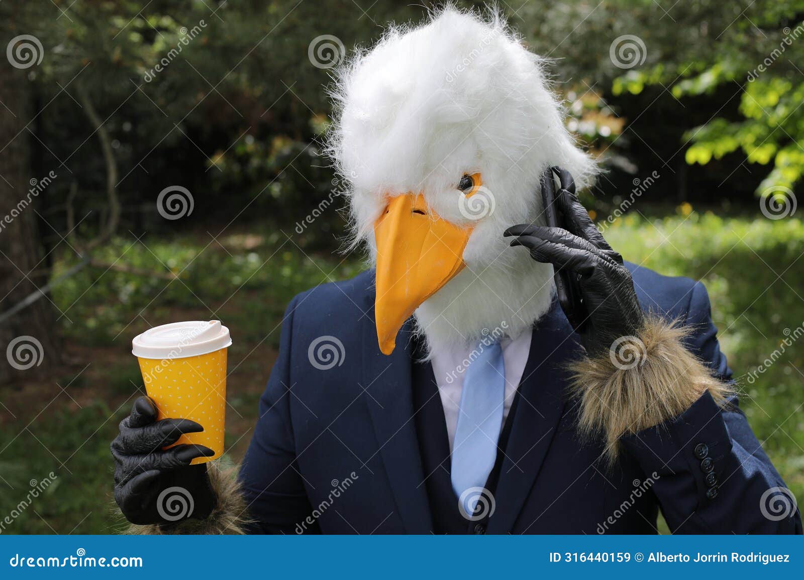 Businessman with an Eagle Face Making a Phone Call Stock Image - Image ...